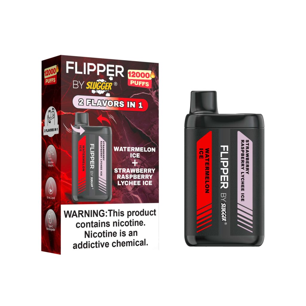 Flipper Watermelon Ice + Strawberry Raspberry Lychee Ice 12000 Puff 4% ...